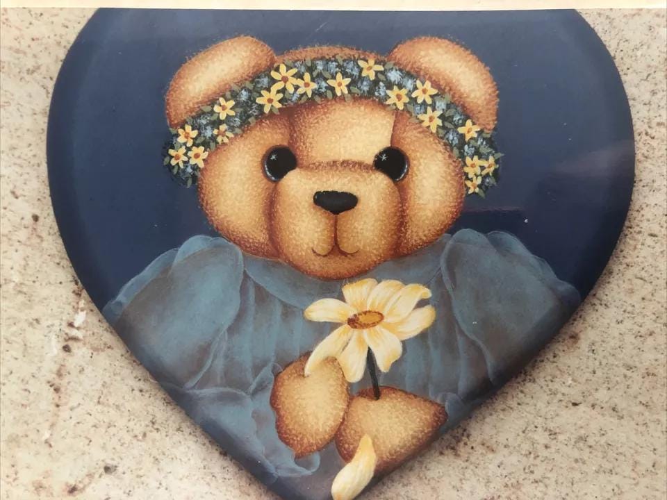 Vintage 1999 Tole Painting Pattern : Sweetheart Basket Bear by Debbie ...
