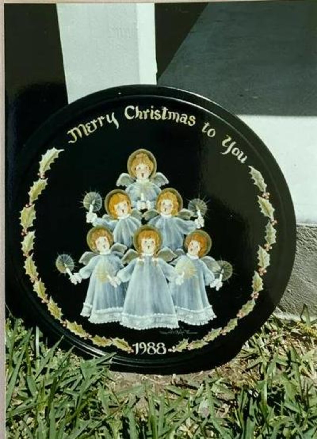 Vintage 1988 Christmas Tole Pattern : Choir of Angels Christmas Plate ...