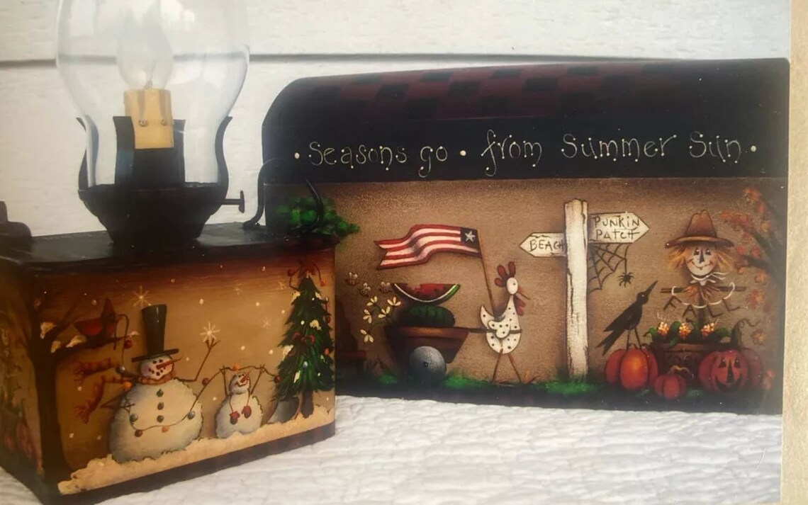 Tole Painting Pattern : Seasons Come & Go Lamp / Dome Box by Maxine ...
