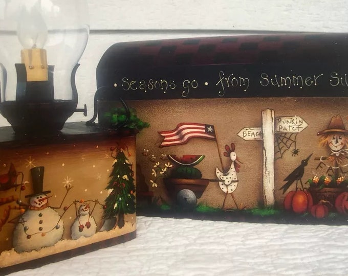 Tole Painting Pattern : Seasons Come & Go Lamp / Dome Box by Maxine ...