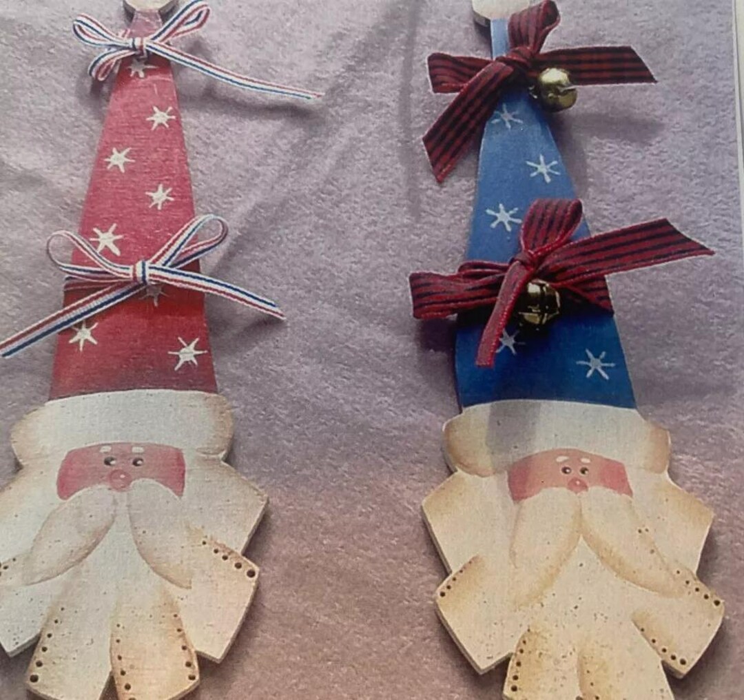 Vintage 1990 Tole Pattern Packet: Santa Ornaments by Sandra Malone - Etsy