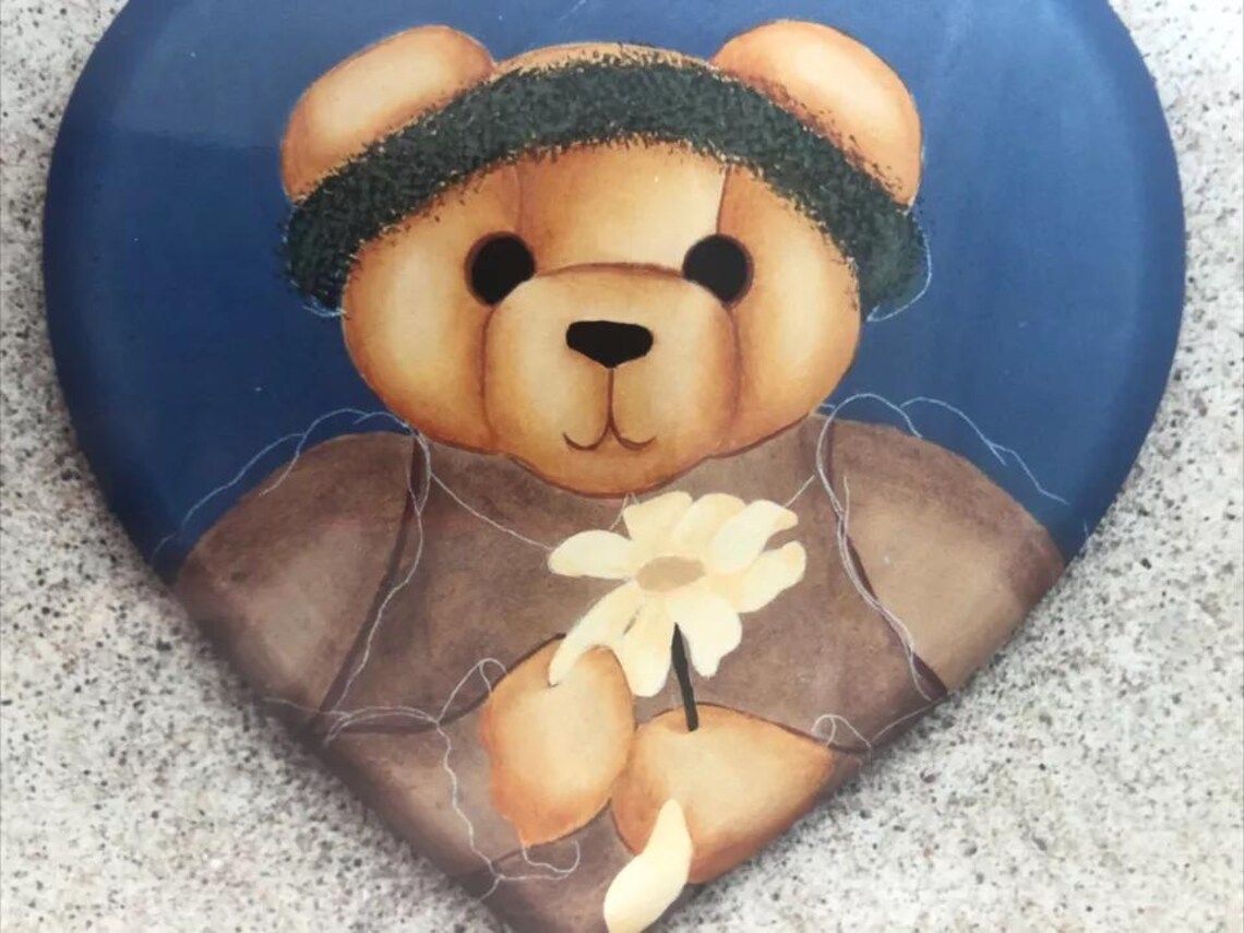 Vintage 1999 Tole Painting Pattern : Sweetheart Basket Bear by Debbie ...