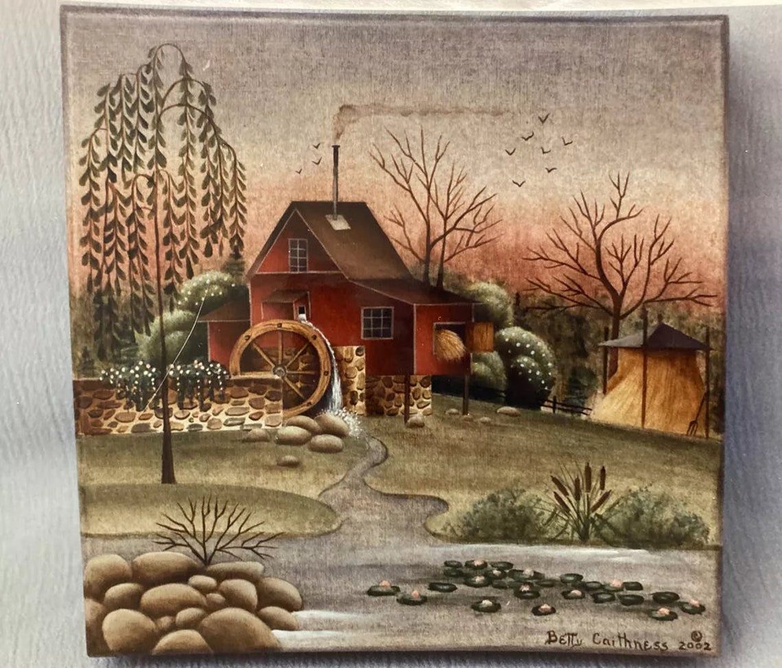 Vintage Tole Painting Pattern : Red Mill Creek by Betty Caithness - Etsy