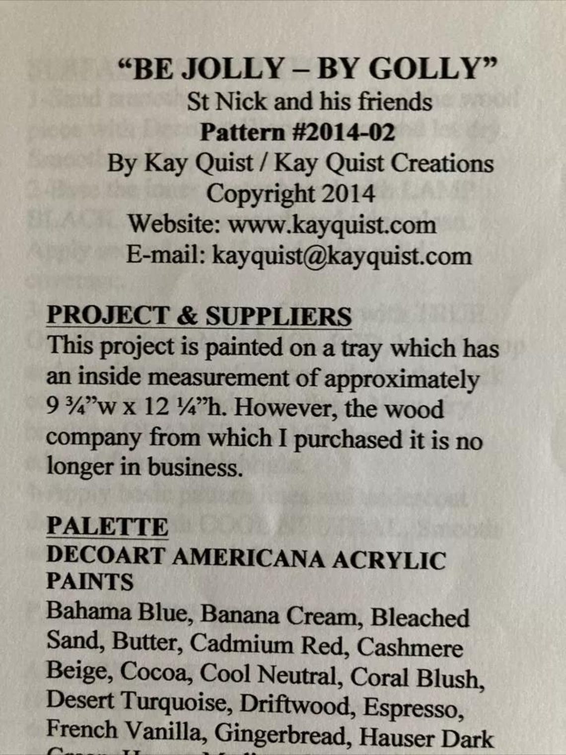 Tole Painting Pattern : Be Jolly, Be Golly Santa by Kay Quist - Etsy