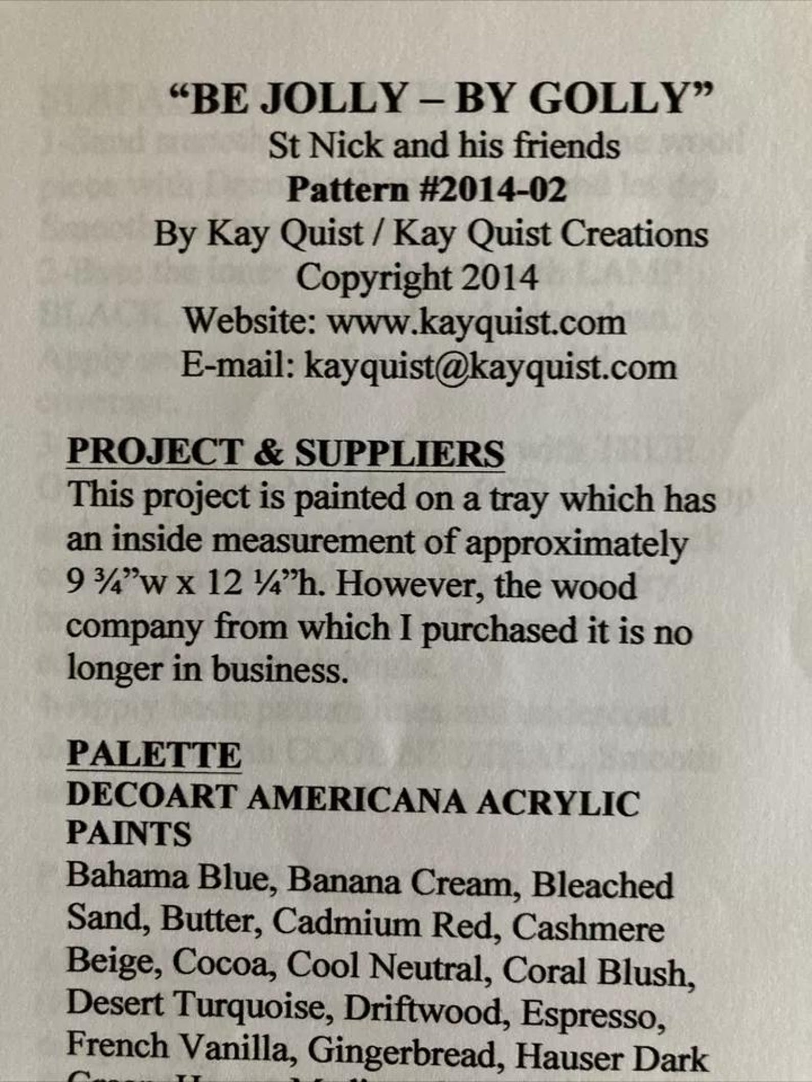 Tole Painting Pattern : Be Jolly, Be Golly Santa by Kay Quist - Etsy