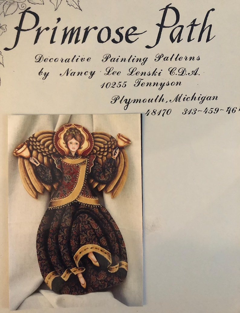 Vintage Tole Painting Pattern : Paisley Angel III by Nancylee Lenski - Etsy