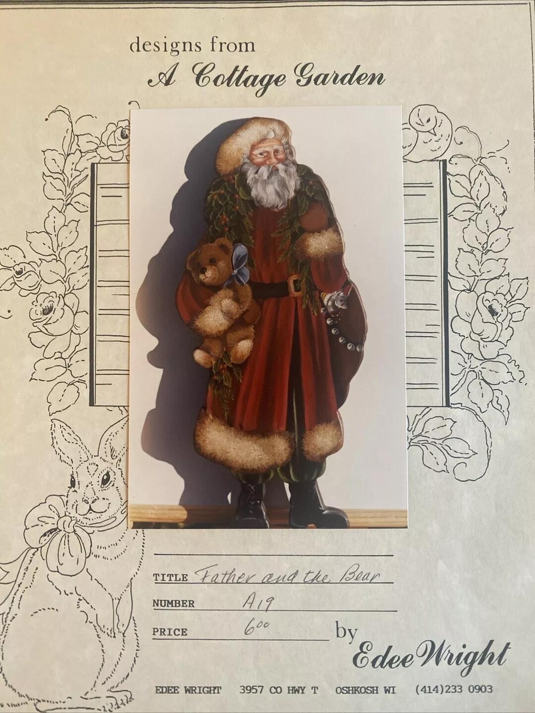 Vintage 1990 Tole Painting Pattern Packet: Father Christmas and the ...