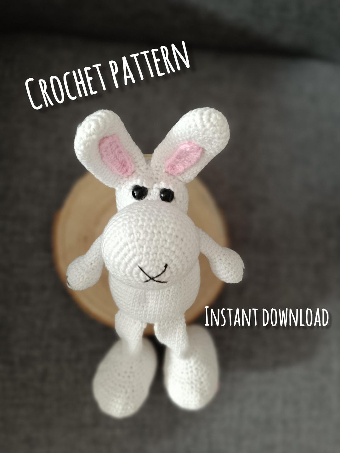 Funny Amigurumi Bunny Crochet Pattern, Stuffed Animal DIY (PDF Pattern ...