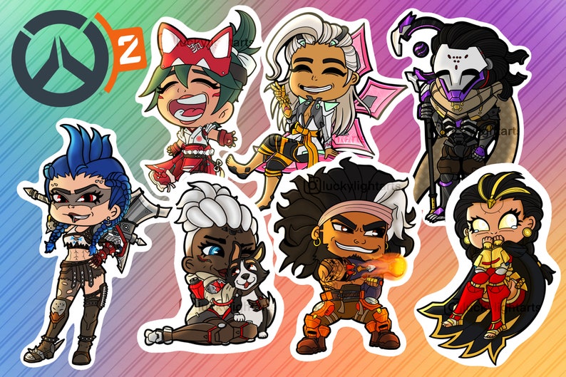Overwatch 2 Chibi Sojourn and Murphy Sticker - Etsy