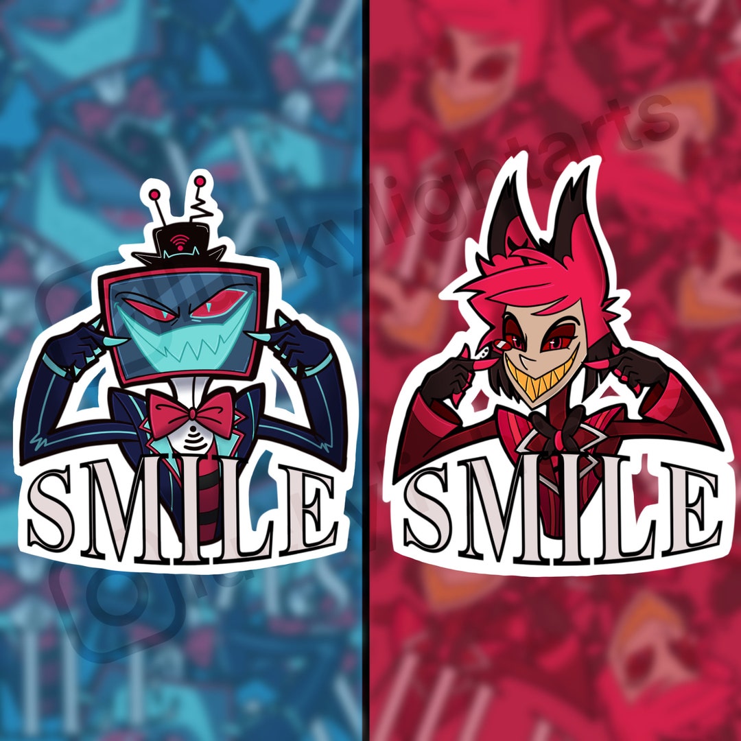 Hazbin Hotel Alastor and Vox SMILE Stickers (2 Stickers) - Etsy