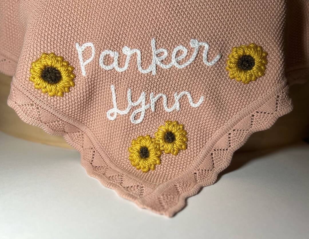 Personalized Hand Embroidered Baby Blanket - Etsy
