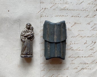 A Vintage French Pocket Saint, St Anthony and Child Jesus, Pocket ...