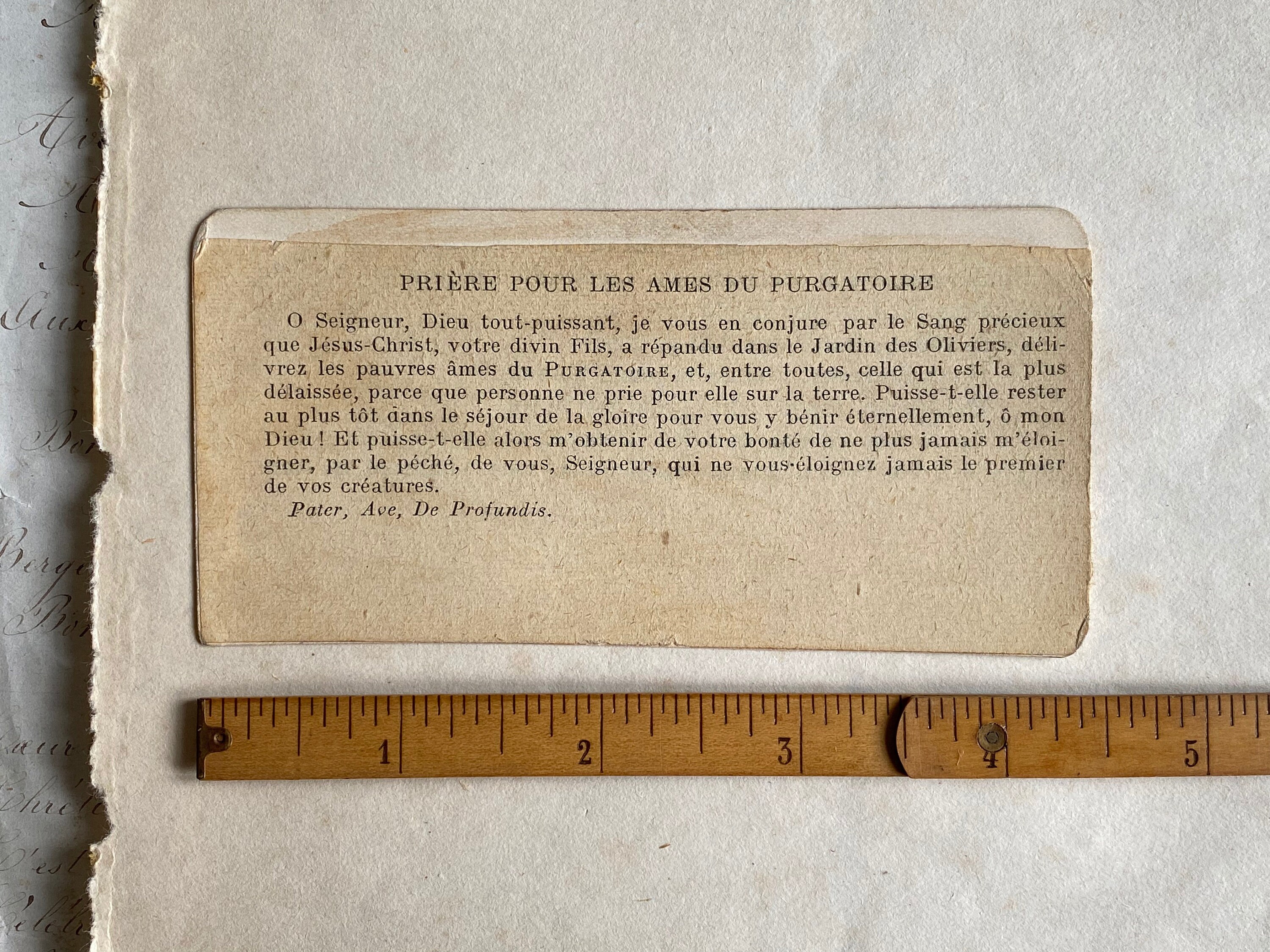 An Antique French Handwritten Prayer Card, Notre Dame De Montligeon ...