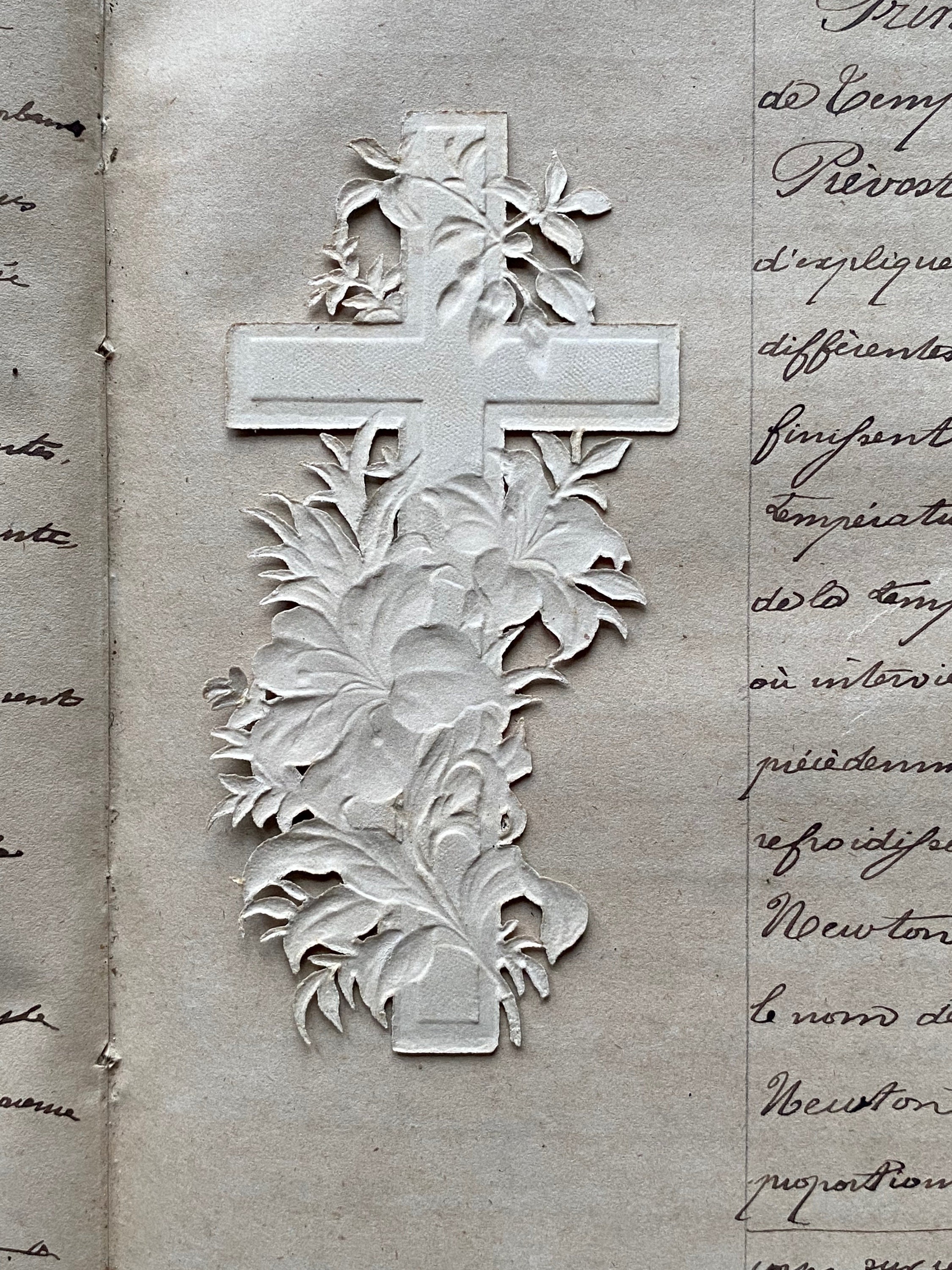 A Vintage French Devotional Card, Crucifix, Flowers - Etsy