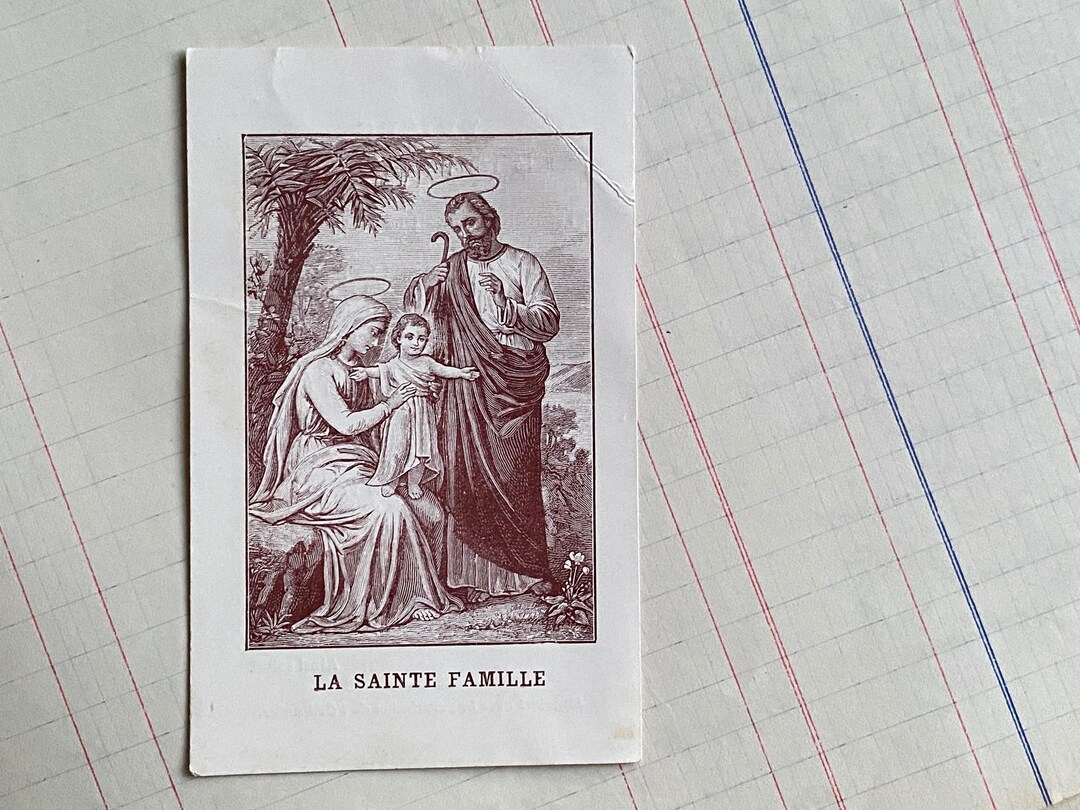 A Vintage French Prayer Card, Holy Family, Jesus, Mary and Joseph - Etsy