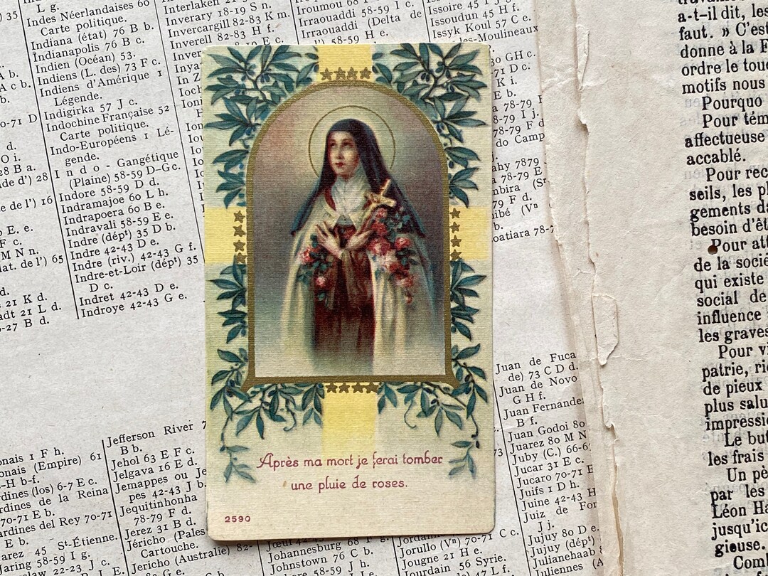 A Vintage French Prayer Card, St Therese - Etsy