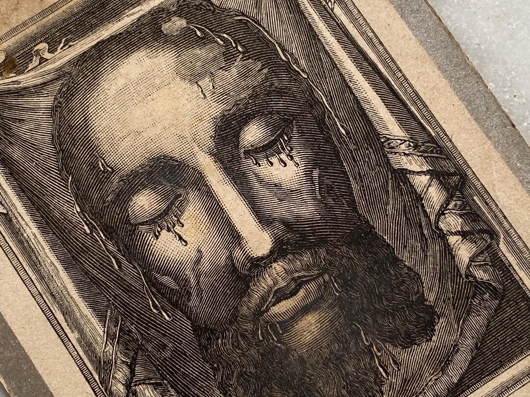 A Vintage French Prayer Card of the Sacred Face of Our Lord Jesus ...