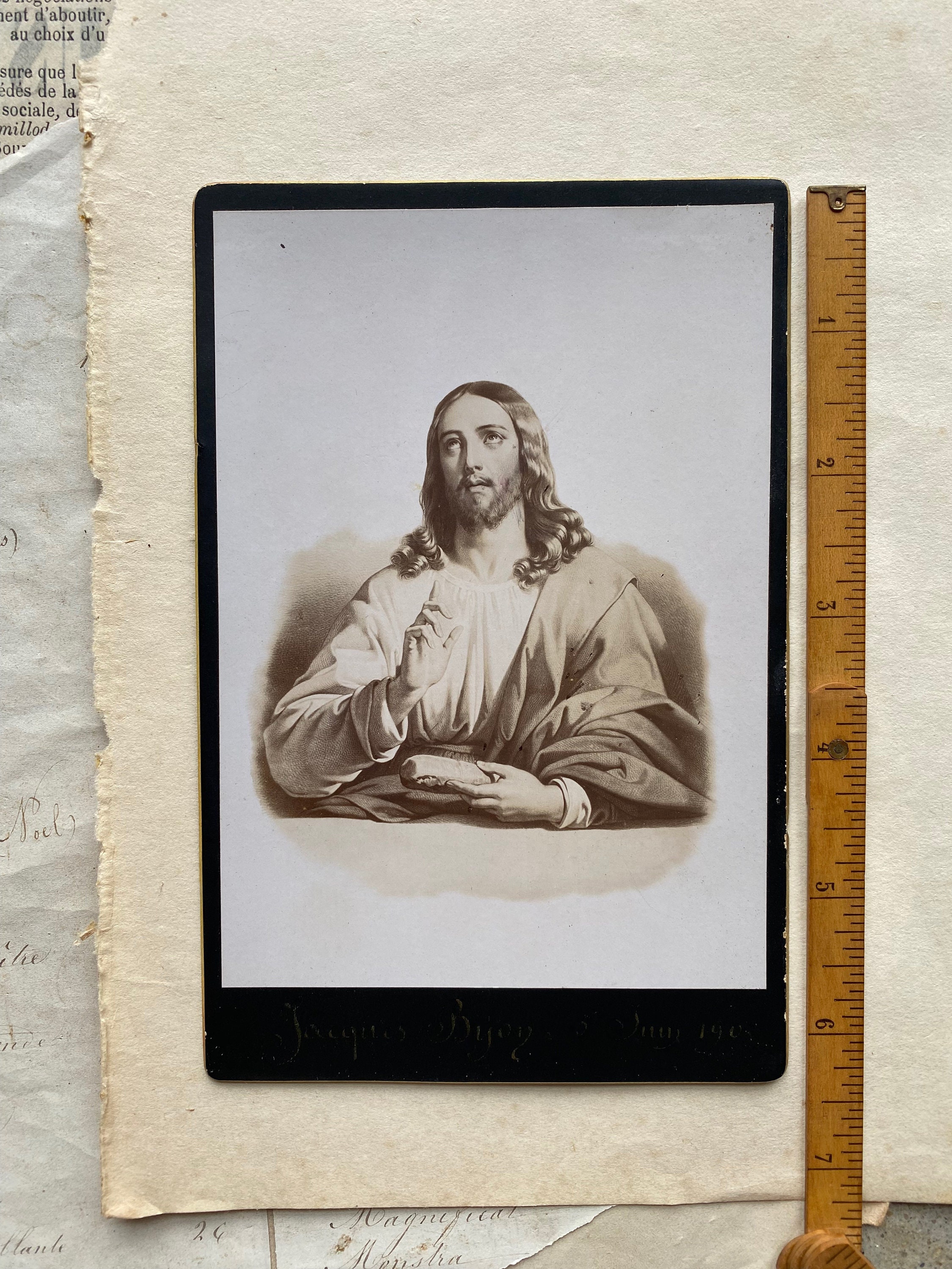 An Antique French Picture of Jesus - Etsy