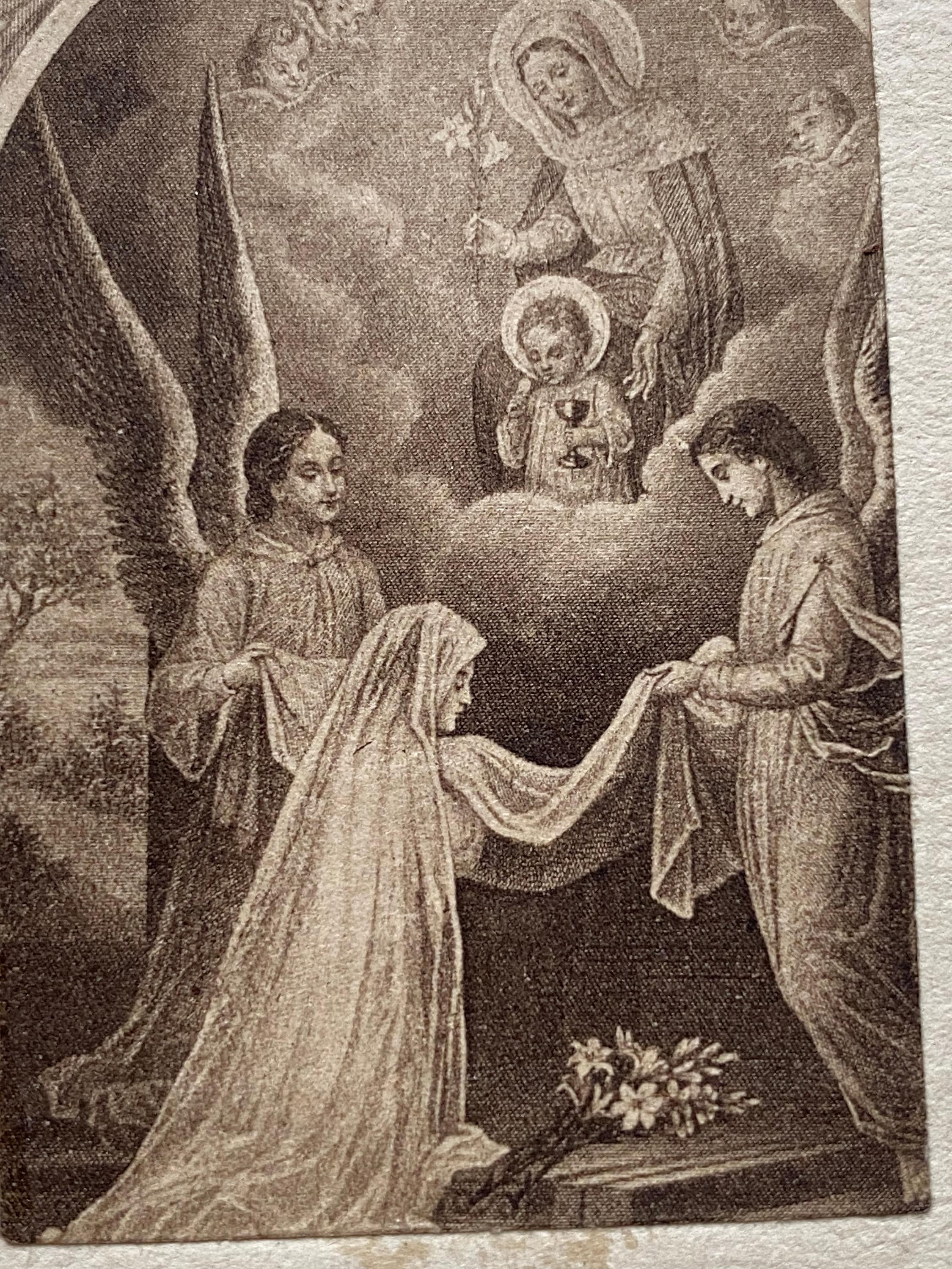 An Antique French First Holy Communion Souvenir Engraving, Souvenir ...