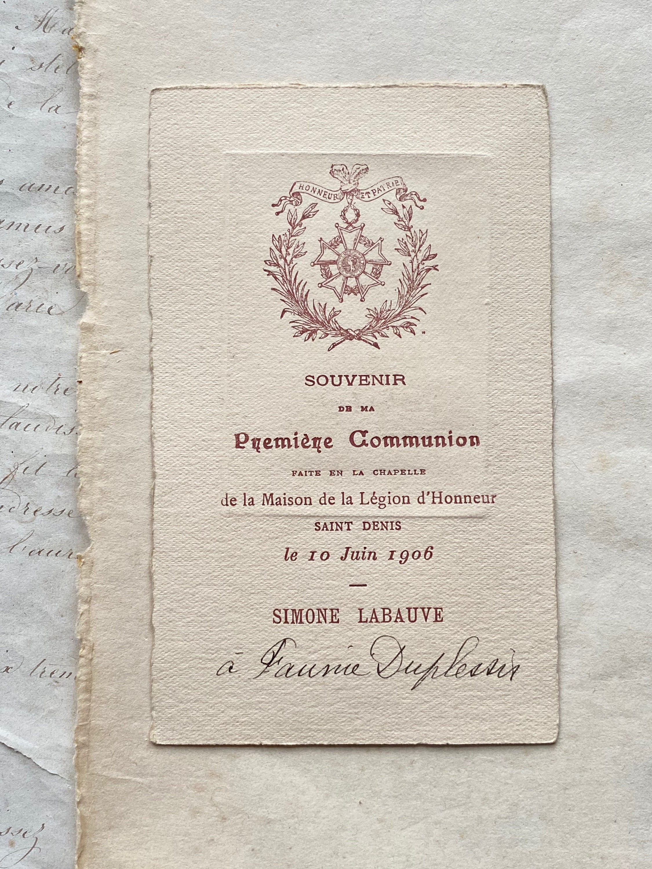 An Antique French First Holy Communion Souvenir Engraving, Souvenir ...
