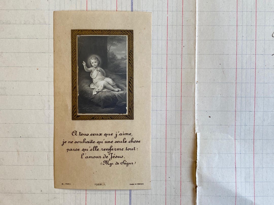 A Vintage French Prayer Card, Infant Jesus - Etsy