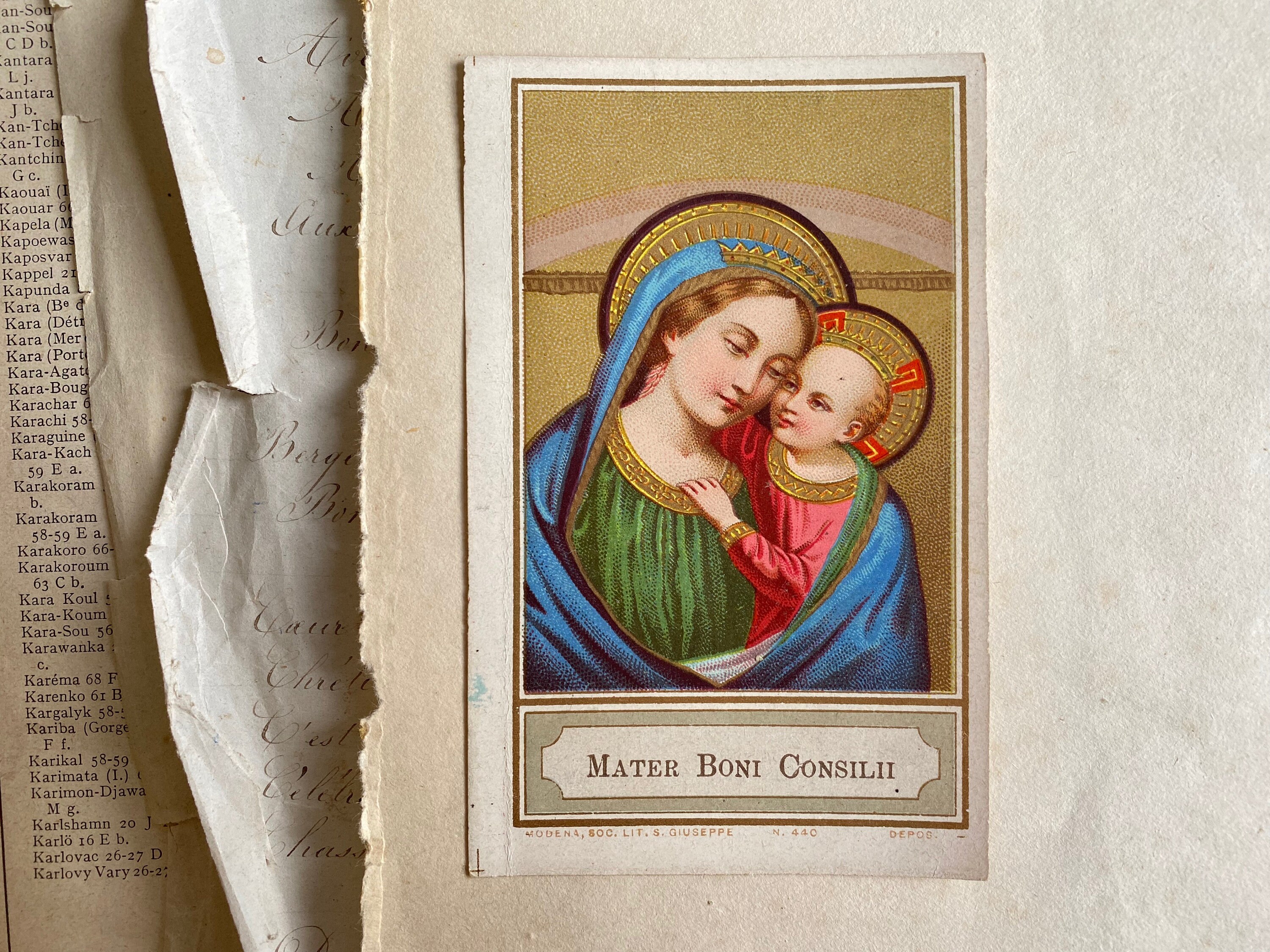 An Antique French Prayer Card, Our Lady of Good Counsel - Etsy