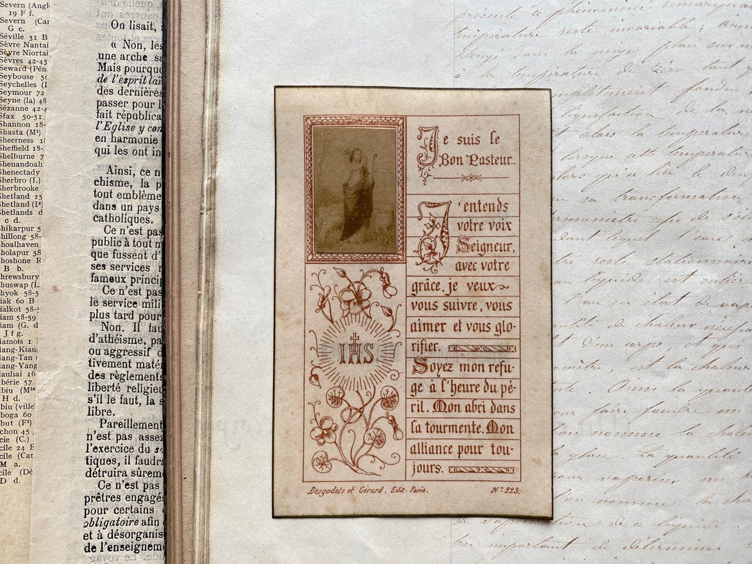 An Antique French Holy Communion Souvenir Card, 1906 - Etsy