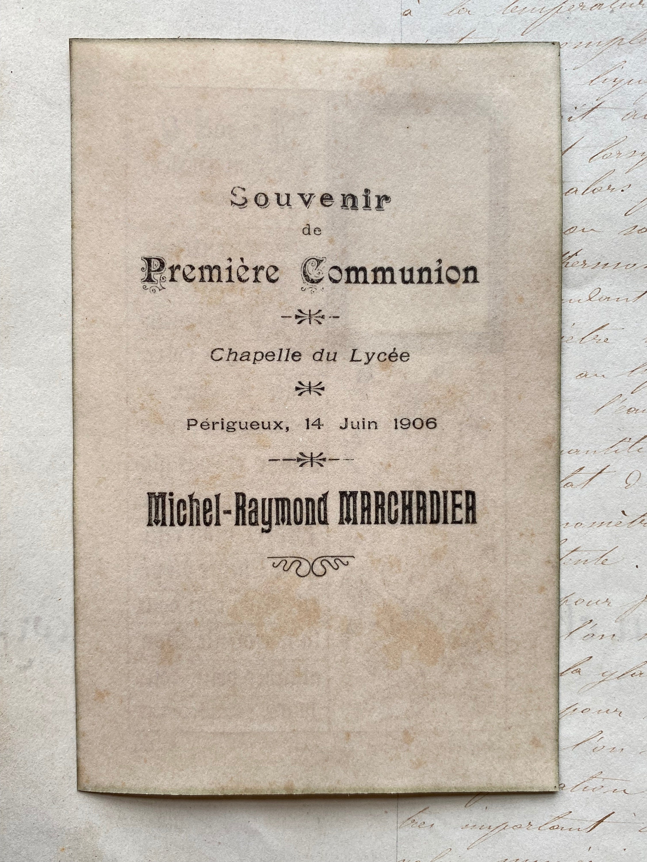 An Antique French Holy Communion Souvenir Card, 1906 - Etsy