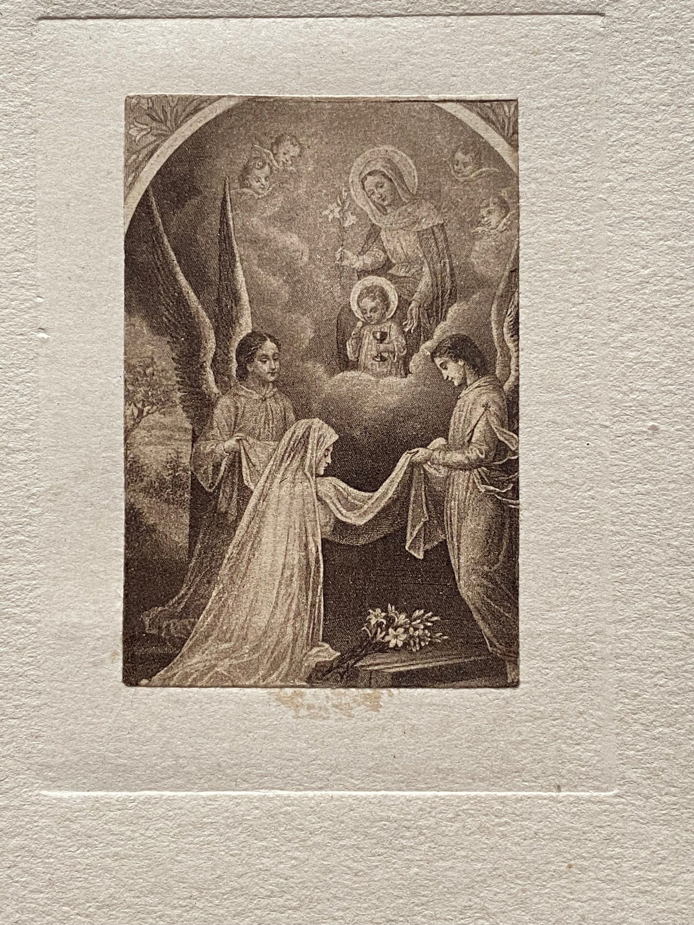 An Antique French First Holy Communion Souvenir Engraving, Souvenir ...