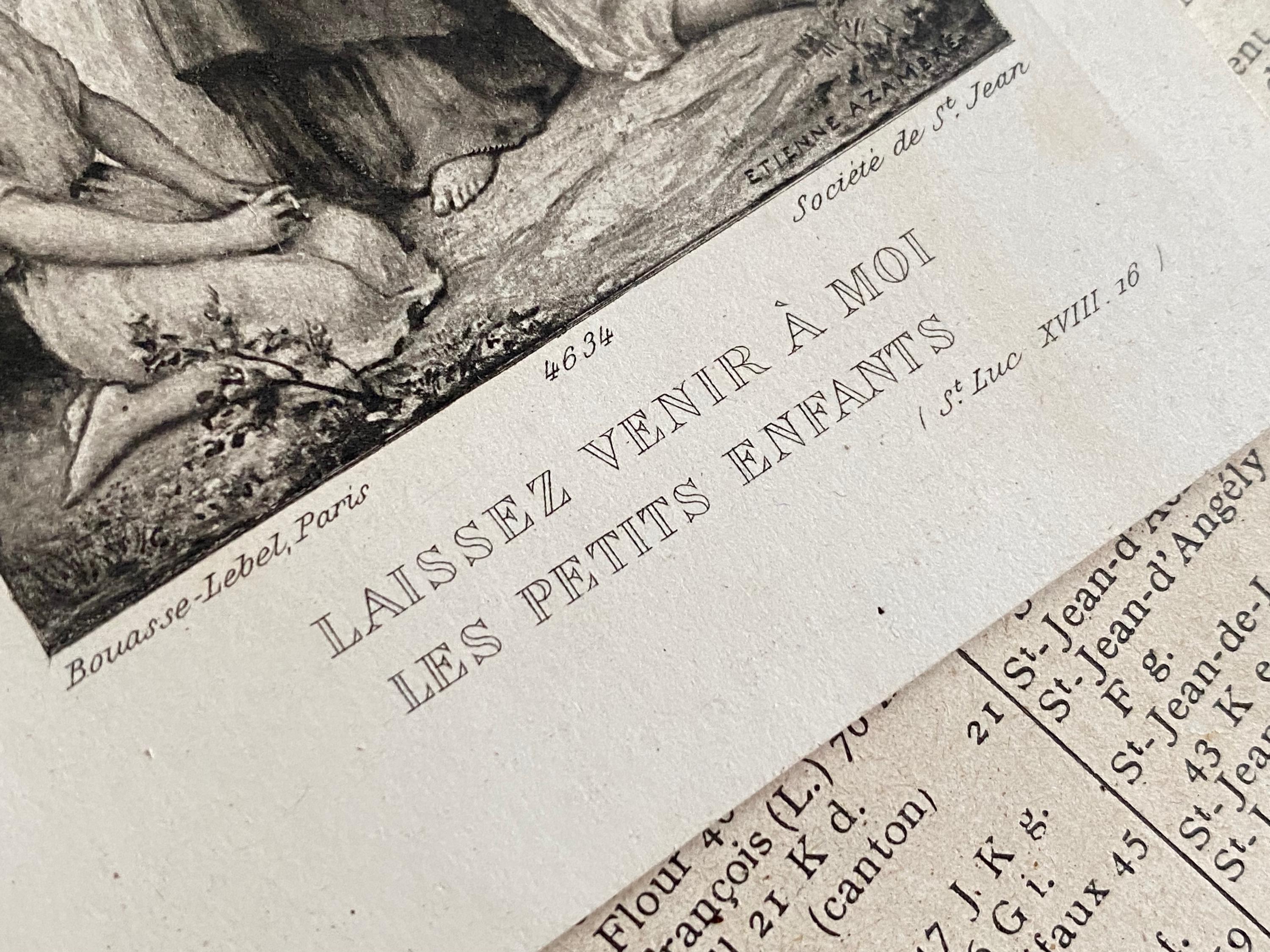 A Vintage French Prayer Card, Jesus Surrounded by Children - Etsy