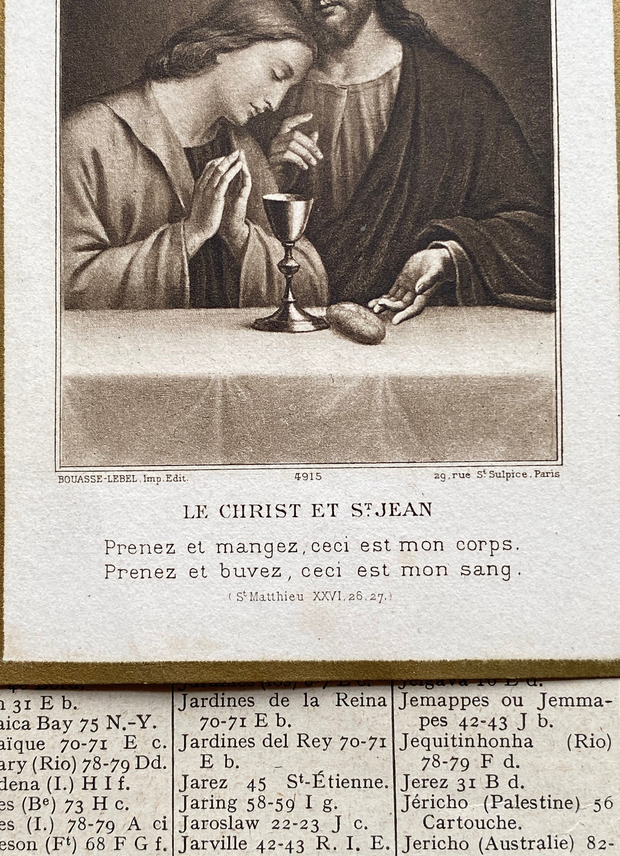 An Antique French Prayer Card, Jesus and St John, 1910 - Etsy