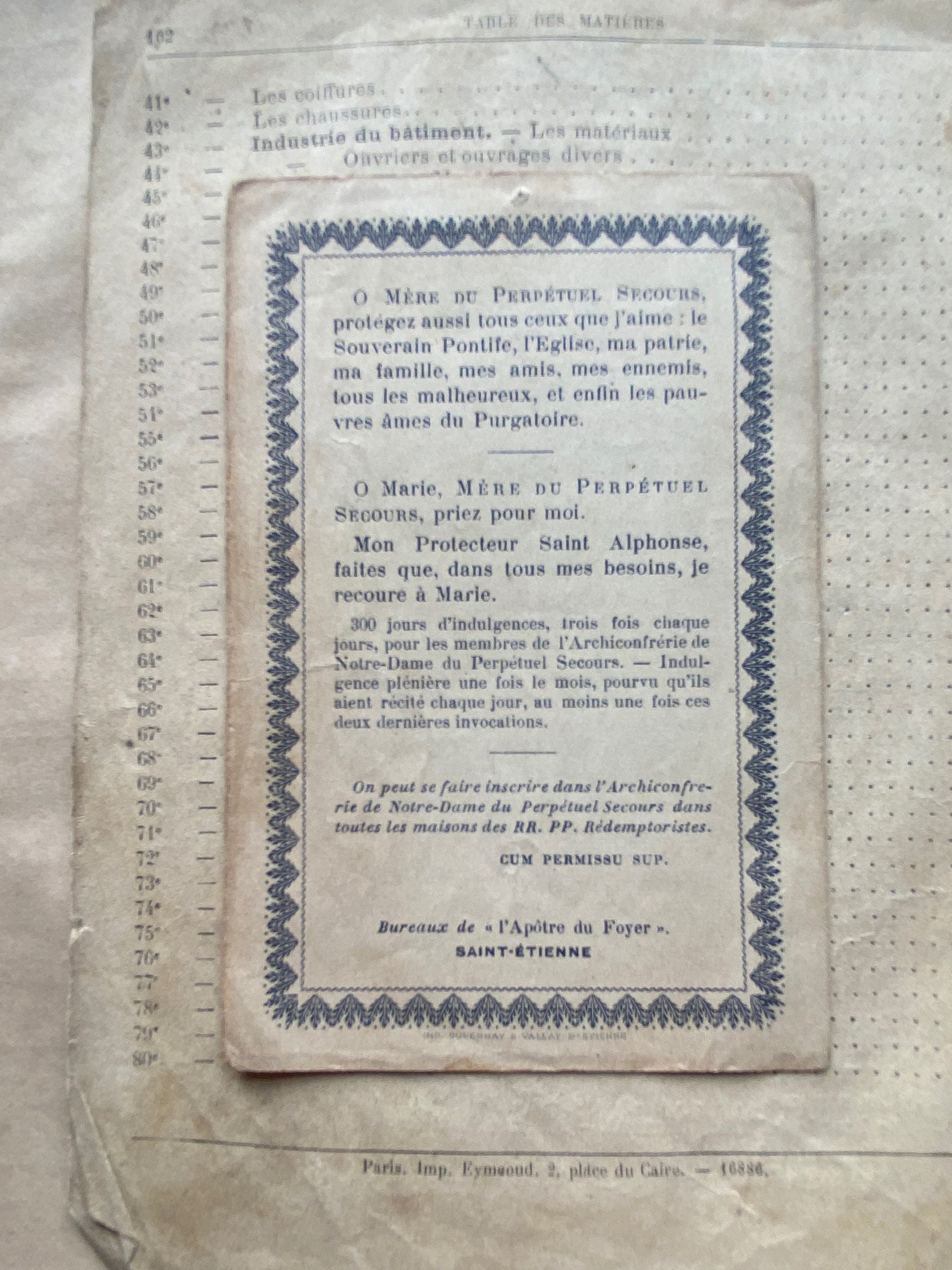 A Vintage French Prayer Card, Our Lady of Perpetual Help - Etsy