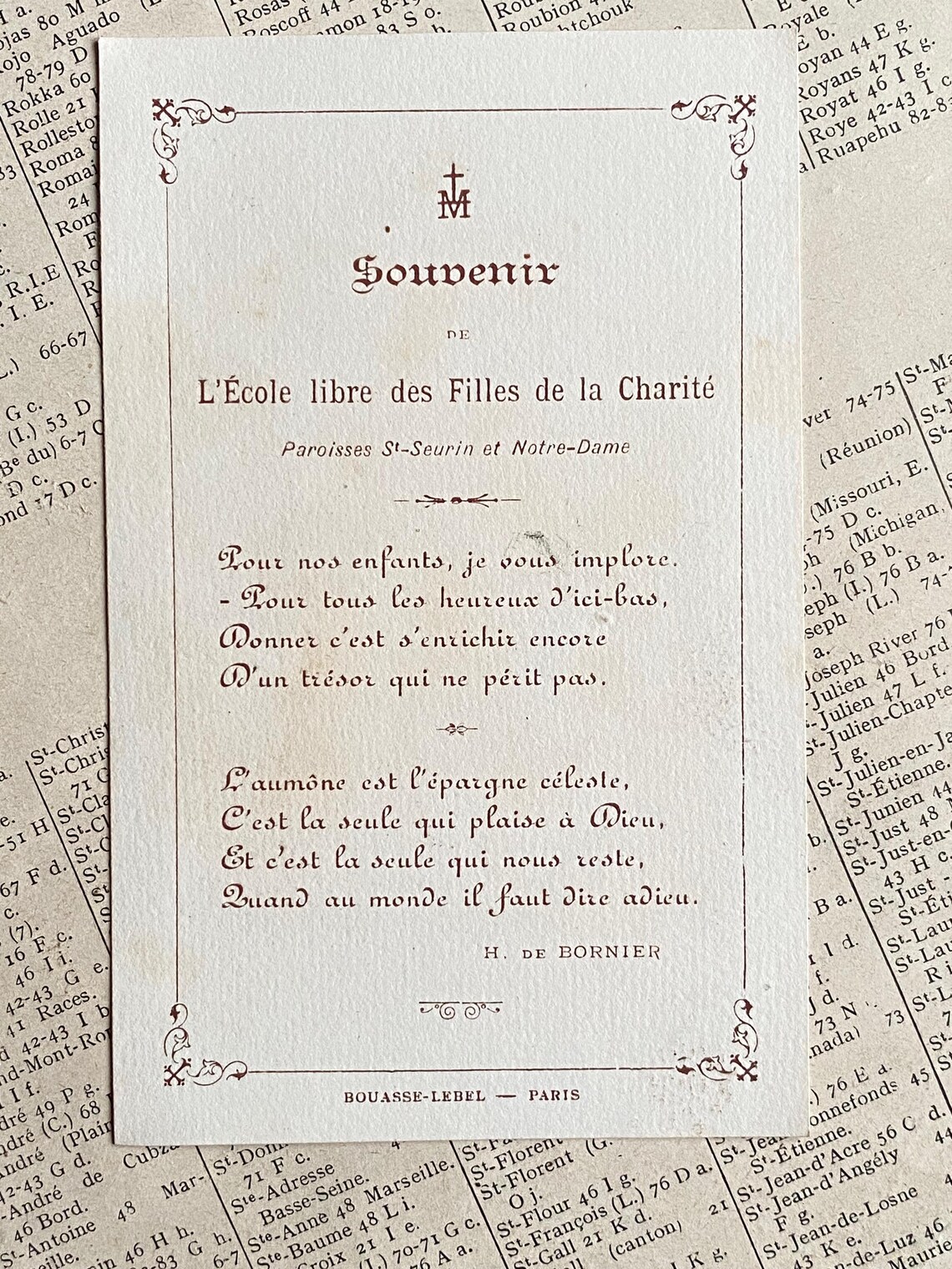 A Vintage French Prayer Card, Jesus Surrounded by Children - Etsy