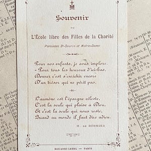 A Vintage French Prayer Card, Jesus Surrounded by Children - Etsy