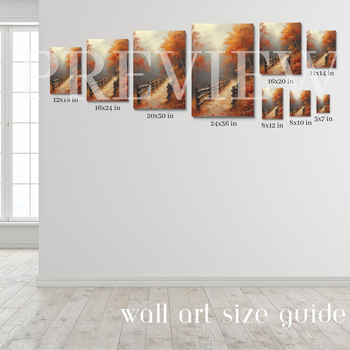 3 Editable Wall Art Size Guide Templates Art Size Guide Square Vertical ...