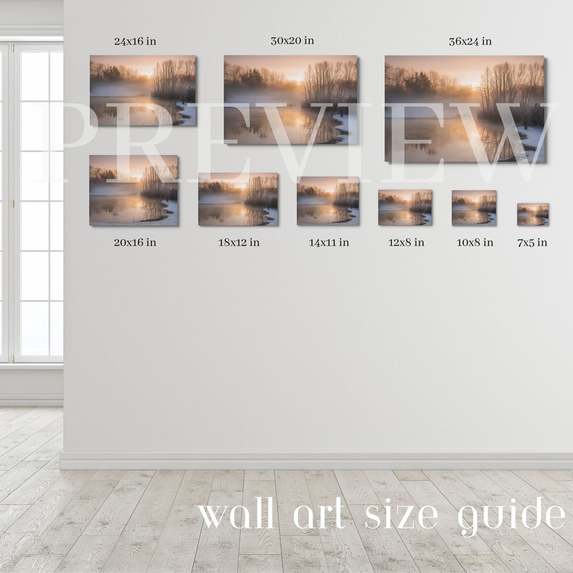 3 Editable Wall Art Size Guide Templates Art Size Guide Square Vertical ...