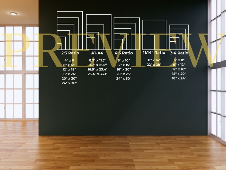 Wall Art Size Guide Vertical Print Size Guide Wall Art Ratio Guide ...