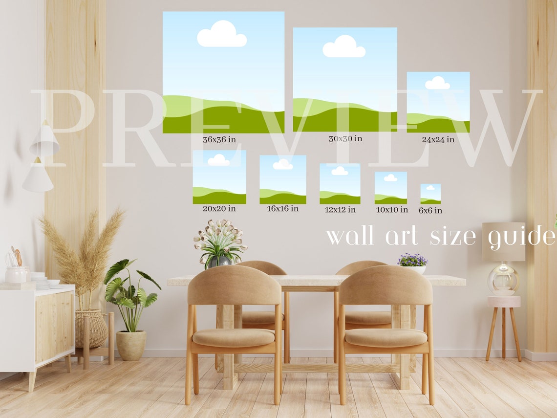 3 Editable Wall Art Size Guide Templates Art Size Guide Square Vertical ...