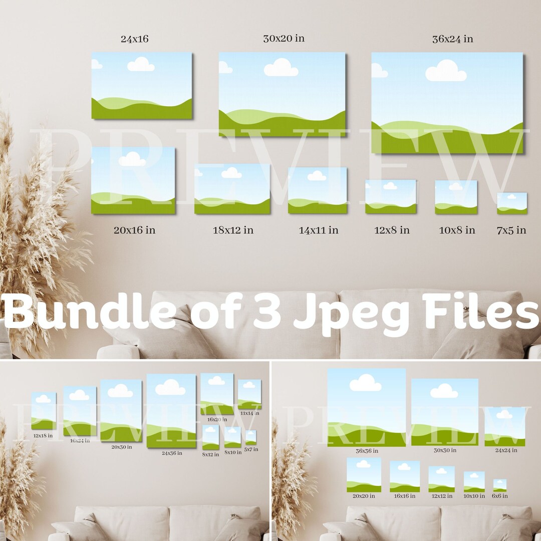 3 Editable Wall Art Size Guide Templates Art Size Guide Square Vertical ...