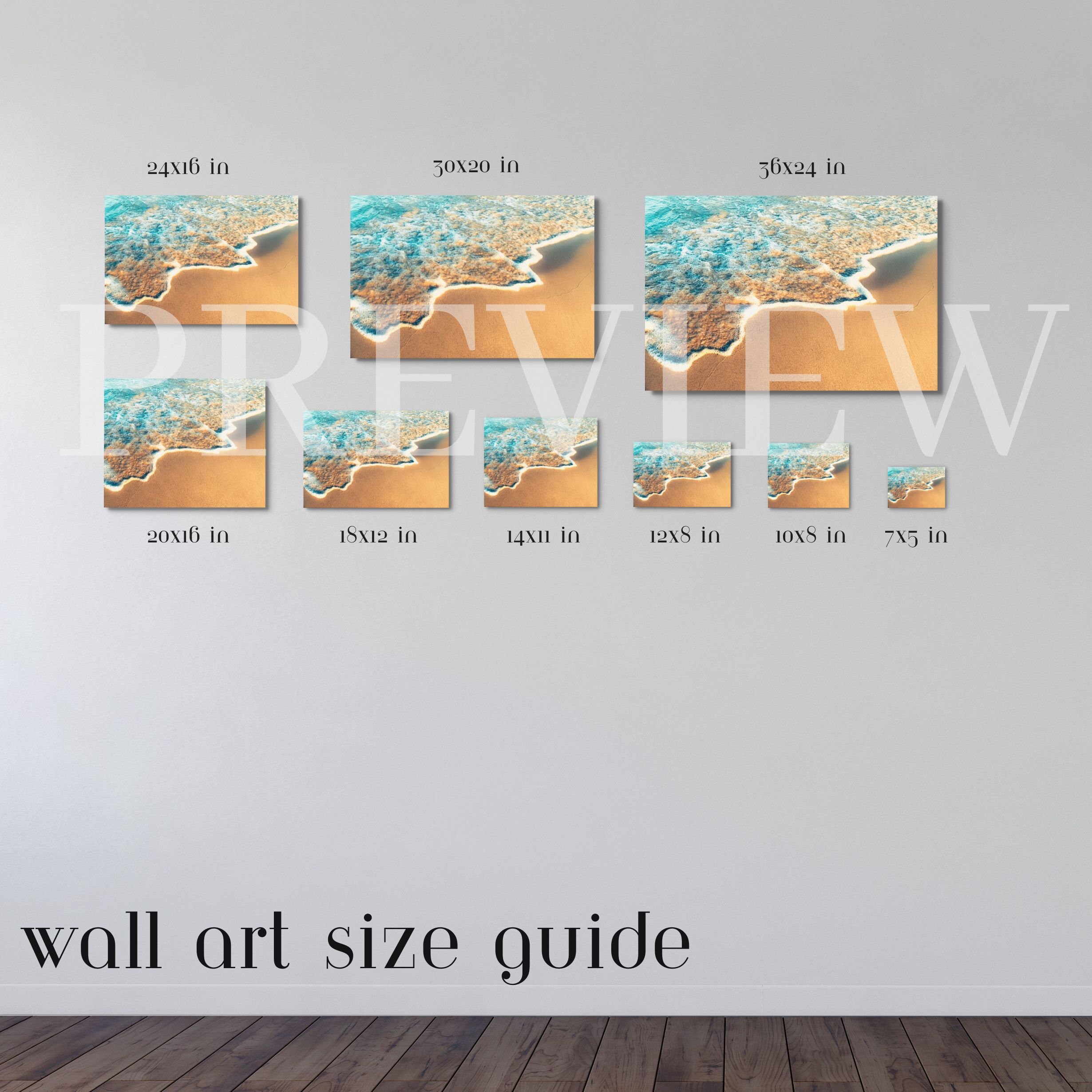 One Editable Wall Art Size Guide Template Art Size Guide Horizontal ...