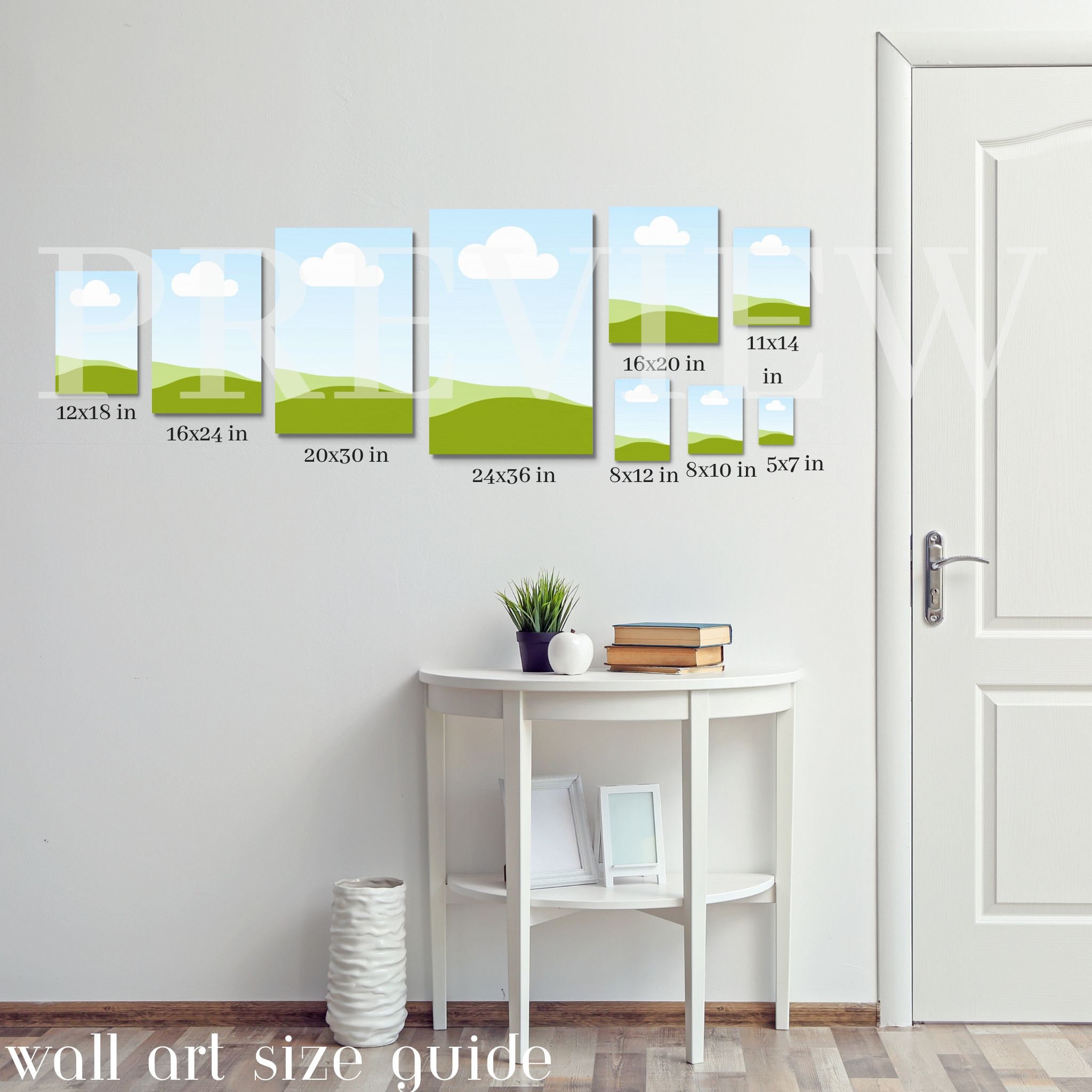 3 Editable Wall Art Size Guide Templates Art Size Guide Square Vertical ...