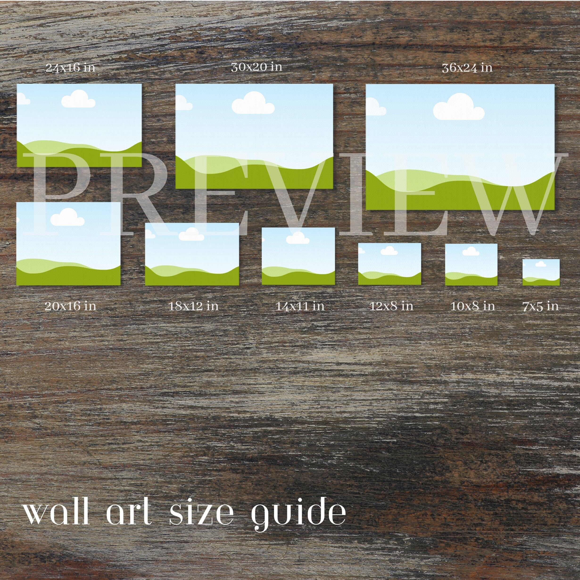 One Editable Wall Art Size Guide Template Art Size Guide Horizontal ...