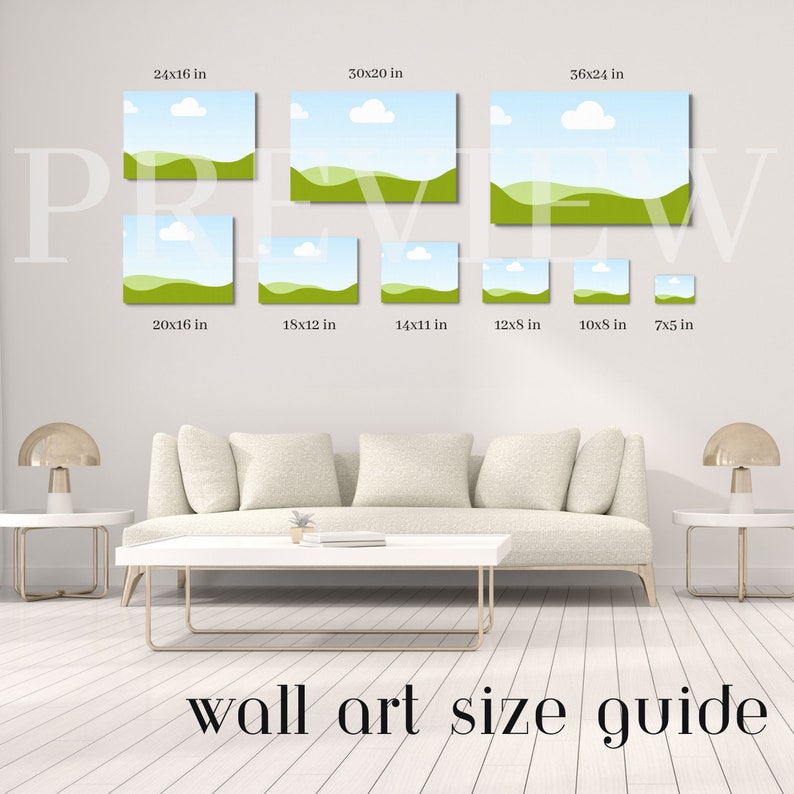 Wall Art Size Guide Template: Square, Vertical, Horizontal (canva Pro ...
