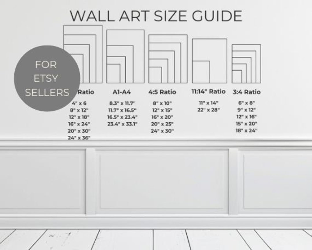 Buy Wall Art Size Guide: Vertical Print Ratio Chart (digital Download ...