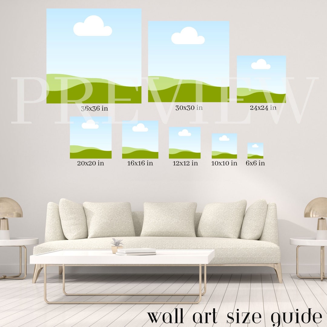 One Editable Wall Art Size Guide Template Art Size Guide Square Print ...