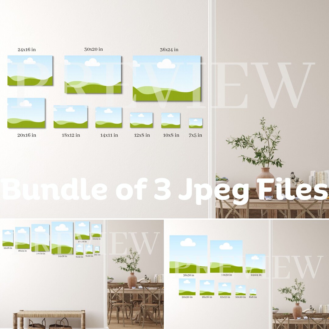 3 Editable Wall Art Size Guide Templates Art Size Guide Square Vertical ...