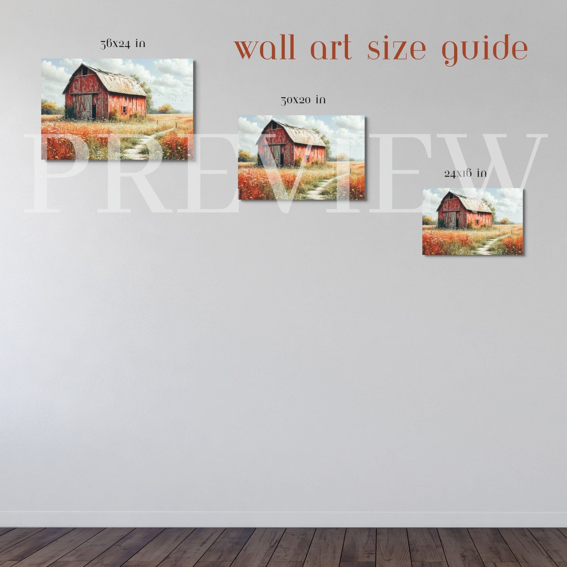 One Editable Wall Art Size Guide Template Art Size Guide Horizontal ...