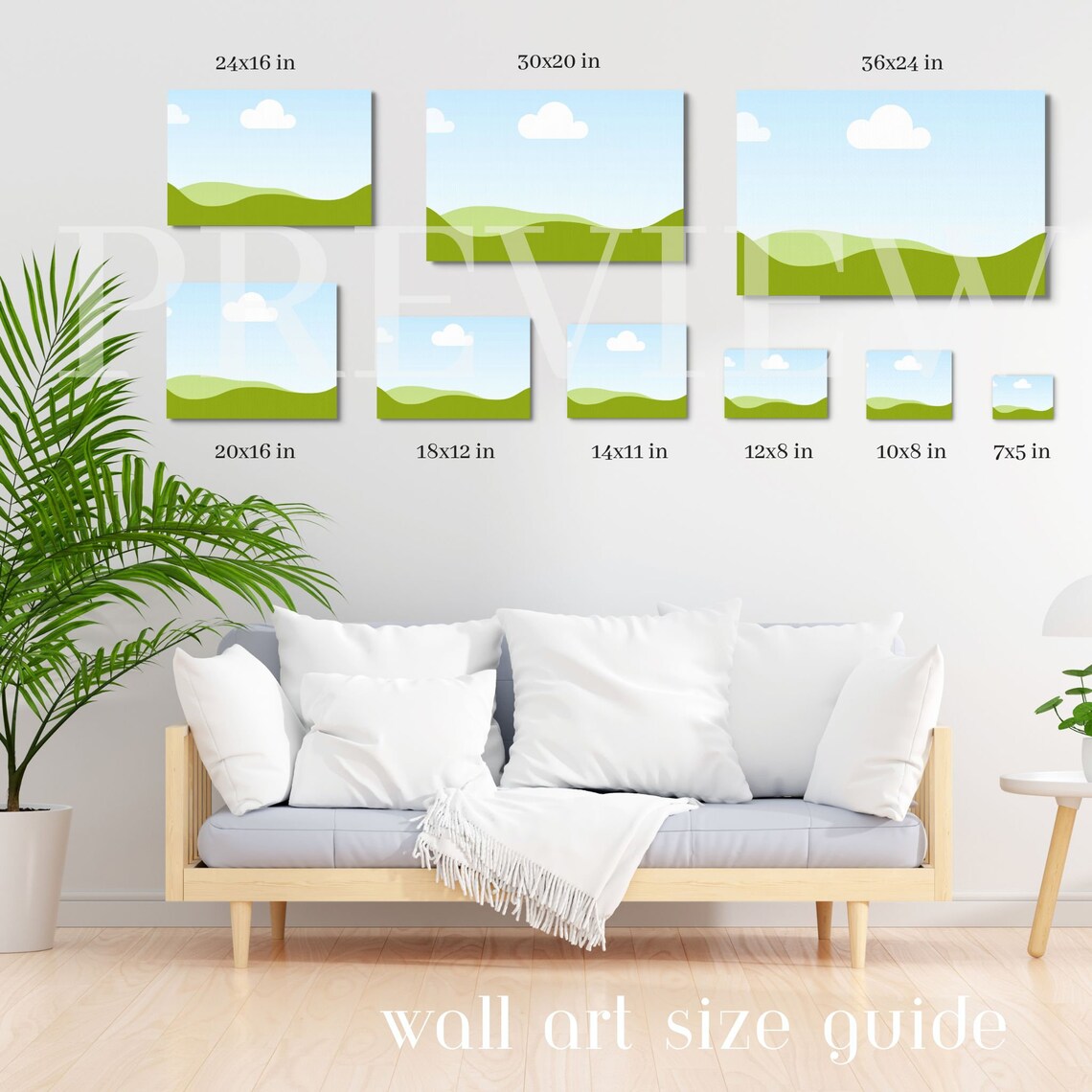 3 Editable Wall Art Size Guide Templates Art Size Guide Square Vertical ...