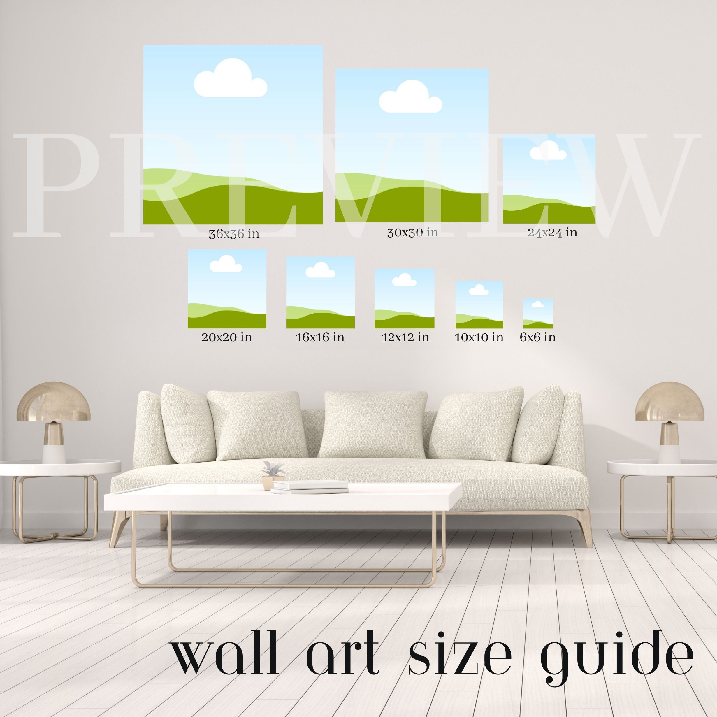 3 Editable Wall Art Size Guide Templates Art Size Guide Square Vertical ...
