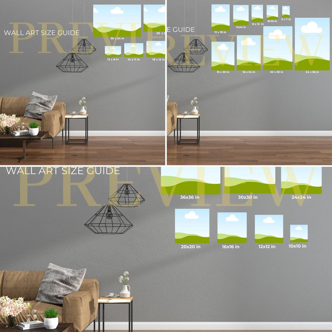 3 Editable Wall Art Size Guide Templates Art Size Guide Square Vertical ...